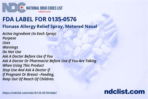 Fda Label For Flonase Allergy Relief Spray Metered Nasal Indications Usage And Precautions