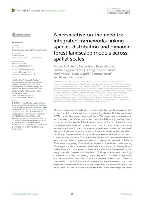 Pdf A Perspective On The Need For Integrated Frameworks Linking