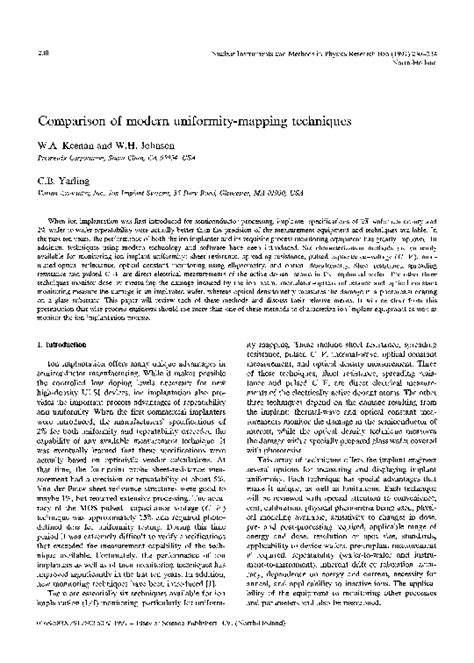 Pdf Comparison Of Modern Uniformity Mapping Techniques