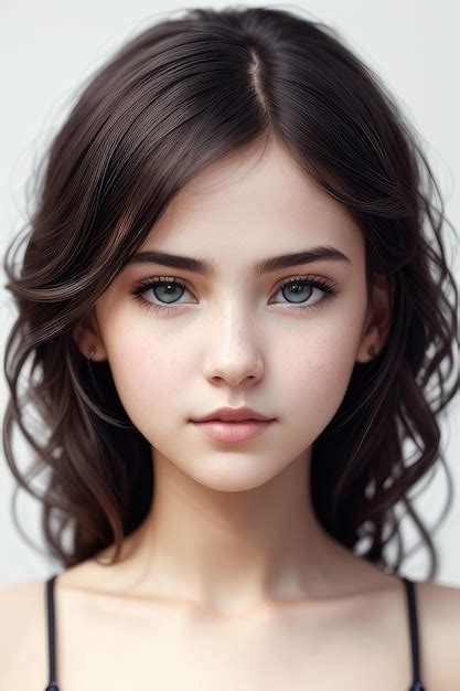Premium Ai Image The Face Of A Girl With Brown Hair