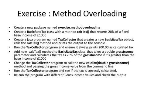 Java 102 Intro To Object Oriented Programming In Java Exercises Ppt