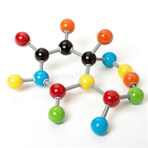 Colorful Molecular Structure Isolated On White Background Stock