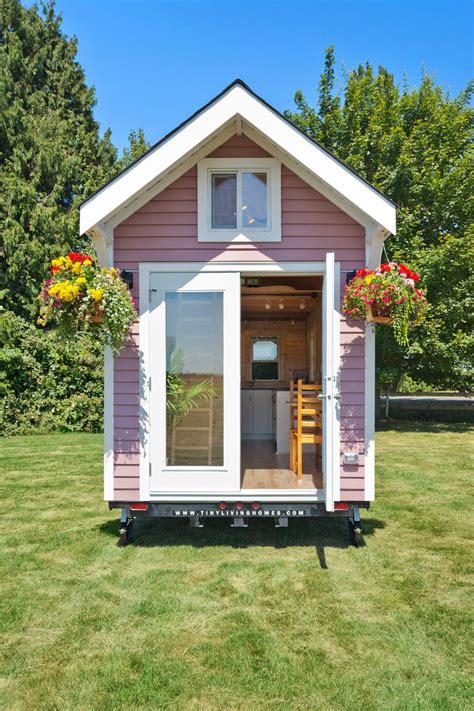 Tiny Pink House On Wheels In Delta British Columbia Canada