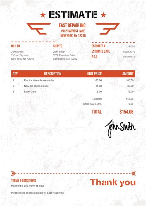 Free Estimate Templates 100 Styles Print And Download Pdf