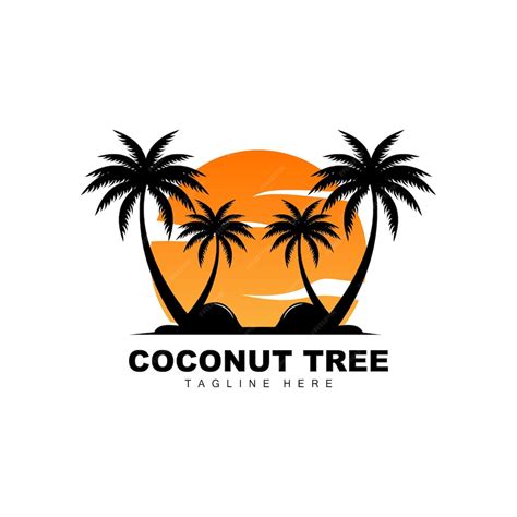 Premium Vector Coconut Tree Logo Ocean Tree Vector Design For