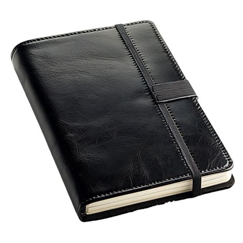 Black Leather Notebook With Cover 54297571 Png