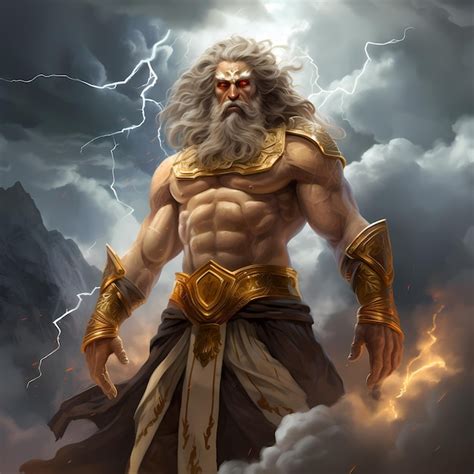 Premium Ai Image Epic Encounter Zeus The God Of Thunder Ruling