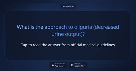 What Is The Approach To Oliguria Decreased Urine Output