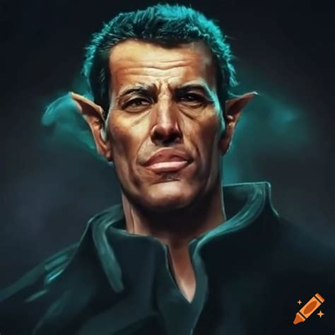 Realistic Portrait Of A Male Elf In Futuristic Infiltrator Armor On Craiyon