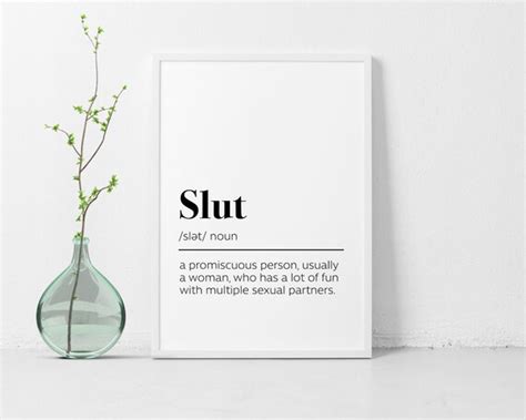 Printable Slut Definition Poster Digital Print Home Office Etsy
