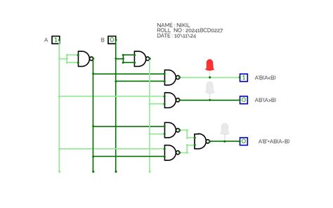 CircuitVerse BIT COMPARATOR USING NAND