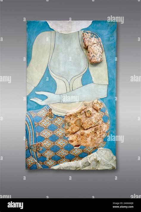 Minoan Wall Art Fresco Depicting A Female Figure Neopalatial Period C