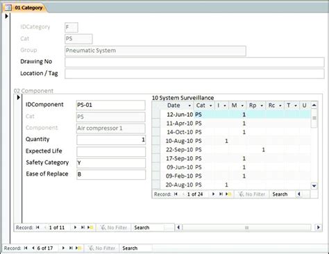 Recording Of The System Category And Component Database Download