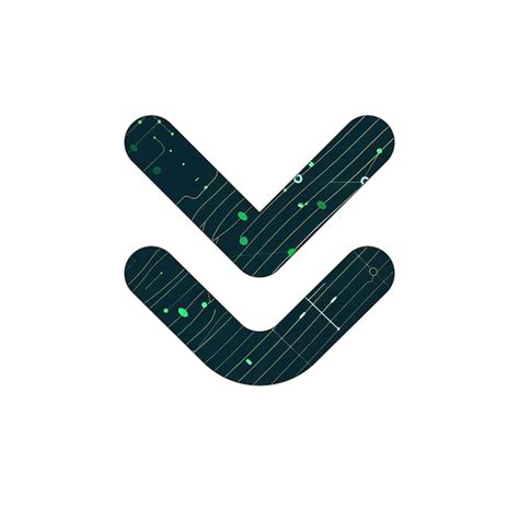 Angle Double Small Down Icon Green Technology Texture Premium Ai