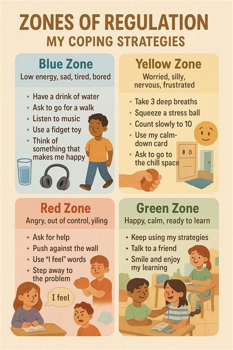 Zones Of Regulation Coping Strategies Posters Classroom Therapy