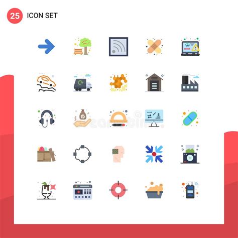 25 Thematic Vector Flat Colors And Editable Symbols Of Web Design