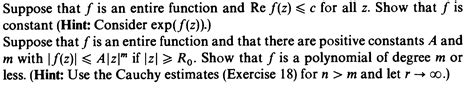 Solved Suppose That F Is An Entire Function And Ref Z C For Chegg