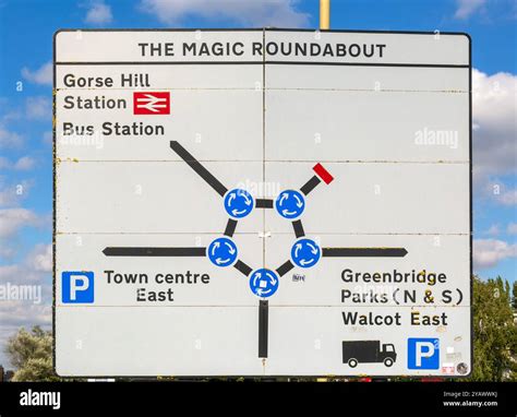 Sign For The Magic Roundabout Road System In Town Centre Swindon