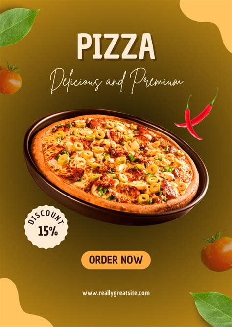 Free Custom Printable Pizza Poster Templates Canva