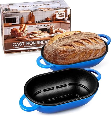 2 In 1 Enamel Loaf Pan With Lid Hasteel Small 28 Qt Cast