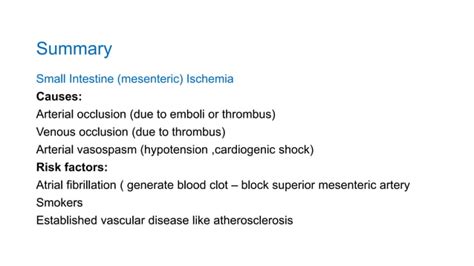 Ischemic Bowel Disease Pptx Digestive Disorders Diseases And