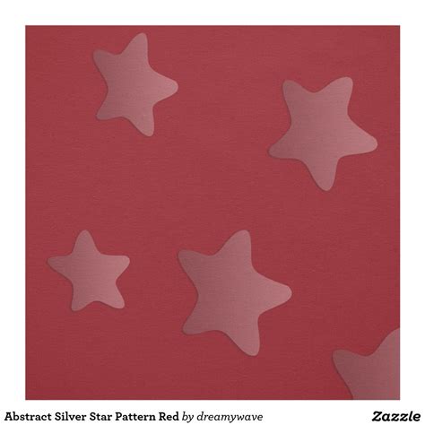 Abstract Silver Star Pattern Red Fabric Fabric Crafts