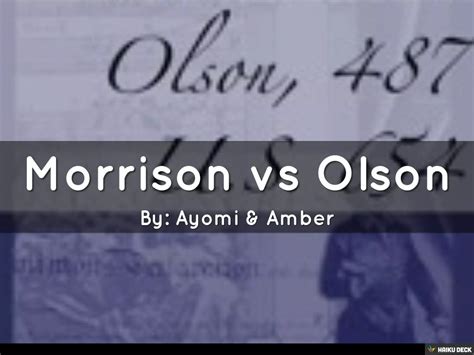 Morrison Vs Olson Pdf