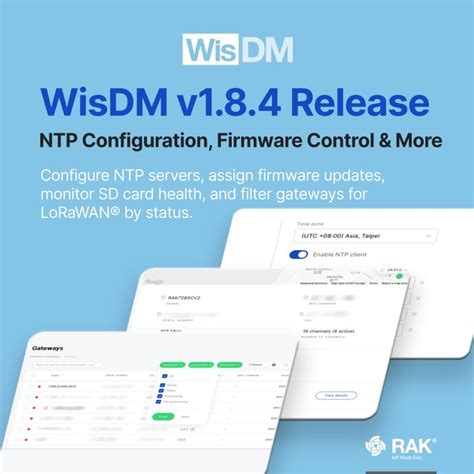Wisdm V184 Updates For Lorawan Gateway Management Rakwireless