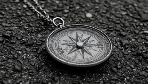 Vintage Compass Resting On Textured Pavement During Daylight Outdoors
