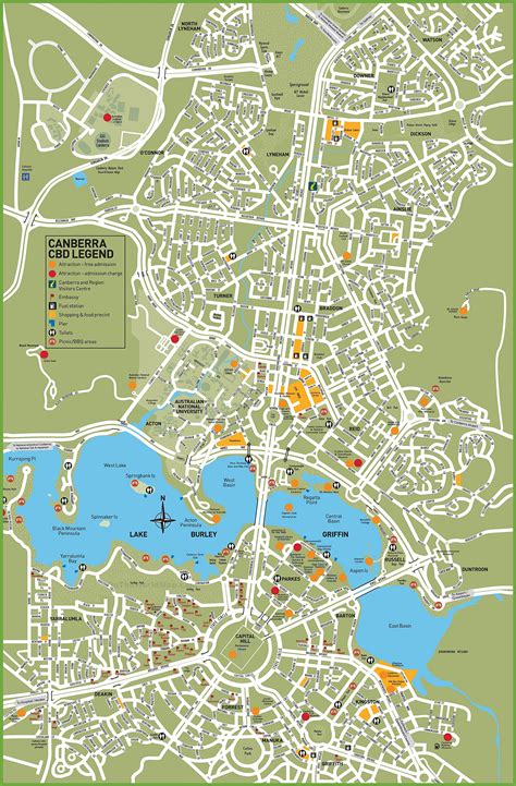Map Of Canberra Australia