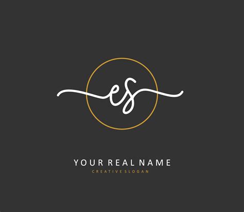E S Es Initial Letter Handwriting And Signature Logo A Concept