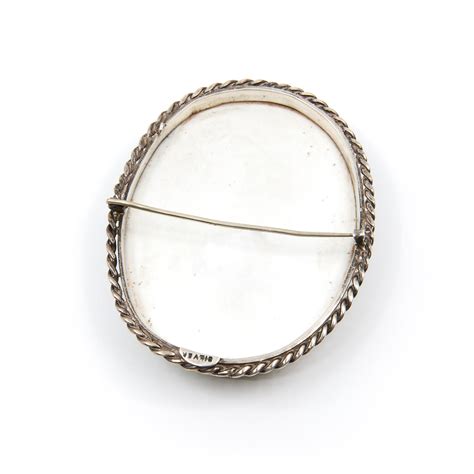 Große Biedermeier Brosche Porzellan Antikhaus Insam