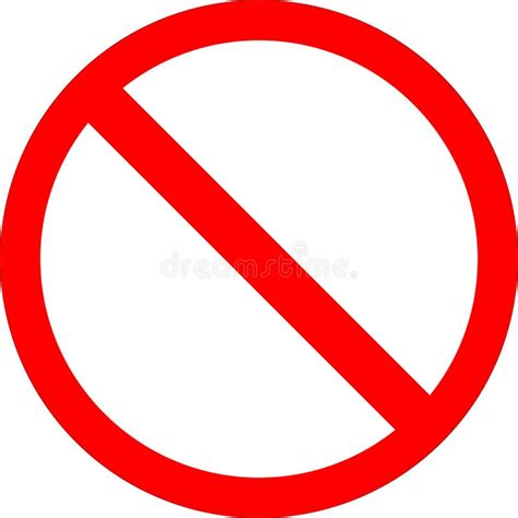 Universal Red Prohibition Sign Isolated No Symbol Forbidden Circle