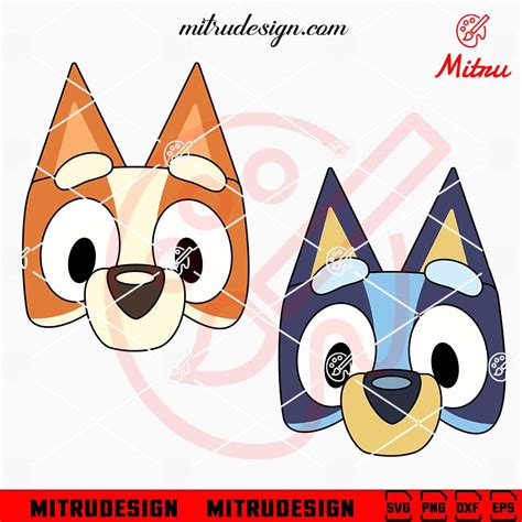 Bluey And Bingo Mask Svg Cute Bluey Face Svg Png Dxf Eps Cut Files