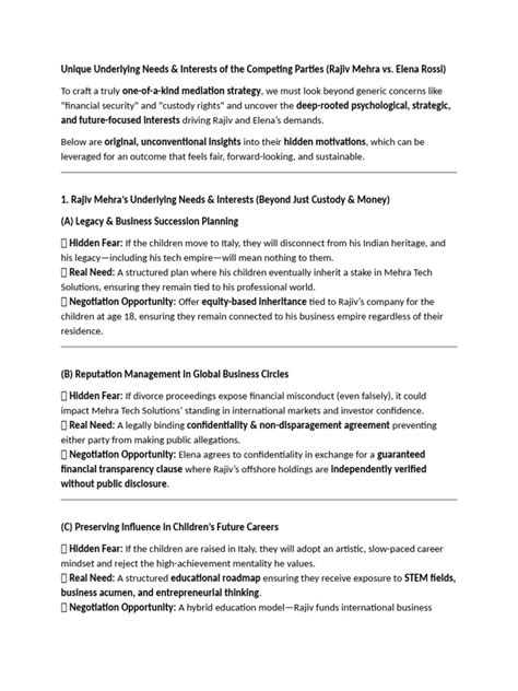 Unique Underlying Needs Pdf Negotiation Non Disclosure Agreement