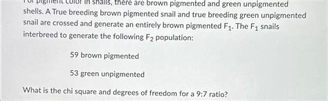 Solved Shells A True Breeding Brown Pigmented Snail And