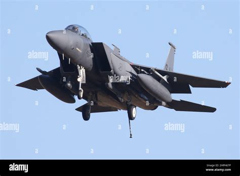 4th Fighter Wing F 15e Landing At Raf Lakenheath With The Hook Deployed