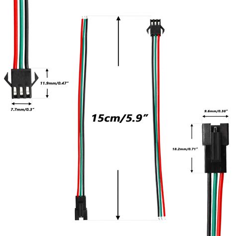 Mxuteuk 20 Pairs 22 Awg Jst Sm Plug 3 Pin Male To Female