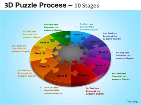 PowerPoint Themes Growth Puzzle Segment Pie Chart Ppt Design Slides
