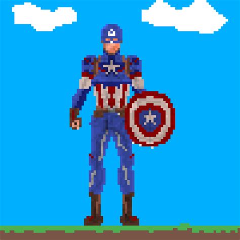 Pixilart Captain America Pixel Art By J Periperi