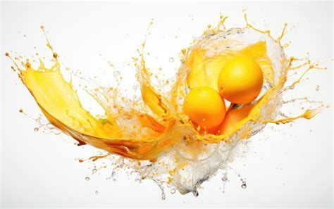 Premium Photo Mango Burst On White Background