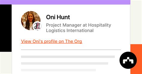 Oni Hunt Project Manager At Hospitality Logistics International The Org