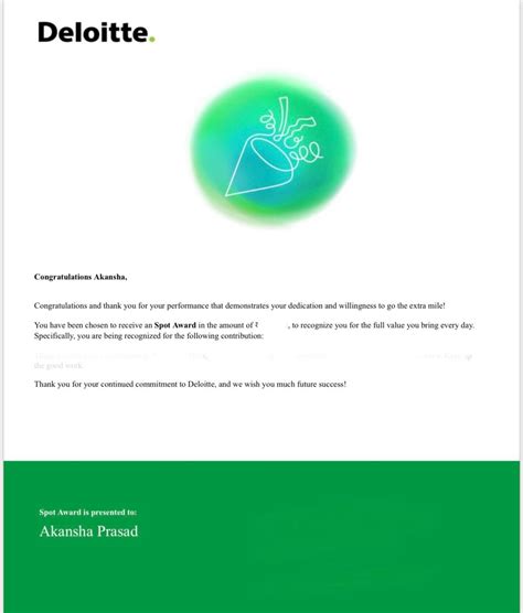 Grateful And Honored To Receive The Spot Award In Recognition Of My