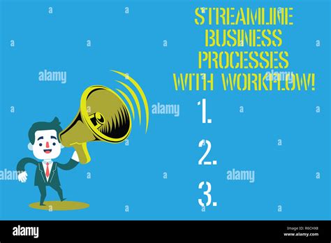 Word Writing Text Streamline Business Processes With Workflow Business Concept For Computer