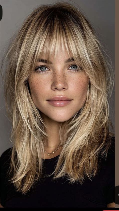 Haircuts For Long Hair With Bangs And Layers Blonde Highlights On