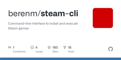Github Berenmsteam Cli Command Line Interface To Install And Execute Steam Games