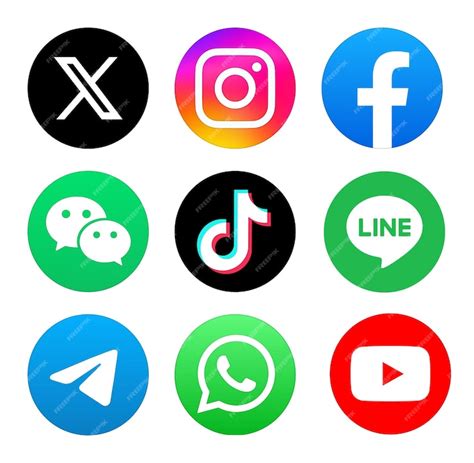 Premium Vector Instagram Tiktok Facebook Whatsapp X Twitter Youtube