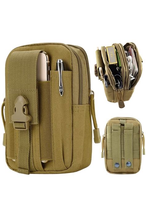 Borseta Molle Prindere Pe Curea 2 Buzunare Cu Fermoar 18cm X 12cm X 6cm Verde Emagro