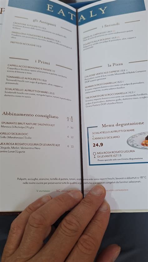 Menu 2026 Eataly Firenze Pizza And Cucina In Florence Thefork
