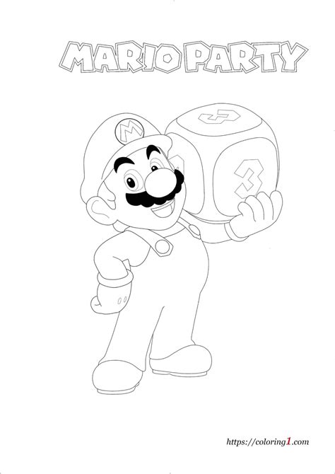 Mario Party Coloring Page